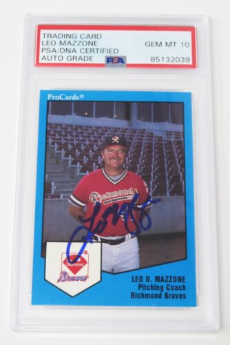 Leo Mazzone BRAVES Signed Autograph 1989 ProCards Rookie Card 833 PSA ...