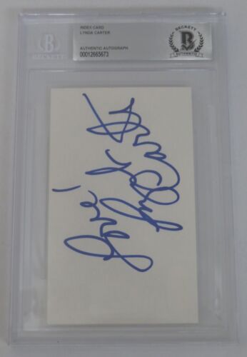 Lynda Carter WONDER WOMAN Signed Autograph Auto 3x5 Index Card JSA BAS ...