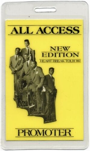 New Edition 1989 Concert Laminated Backstage Pass Heart Break Tour ...