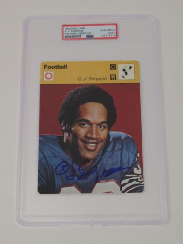 O.J. OJ Simpson BILLS HOF Signed Autograph Auto 1977 Sportscaster Card ...