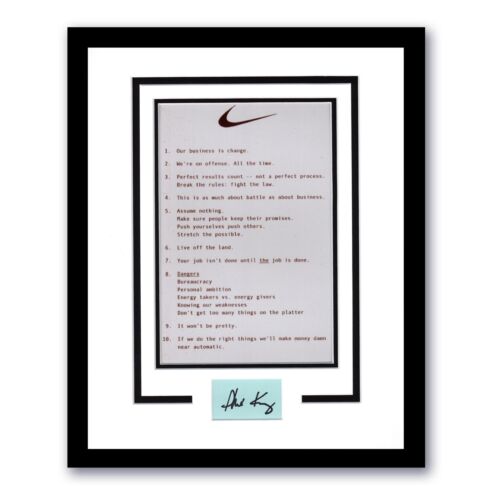 Phil Knight "Nike" Founder SIGNED 'Nike Principles' Framed 11x14 ...