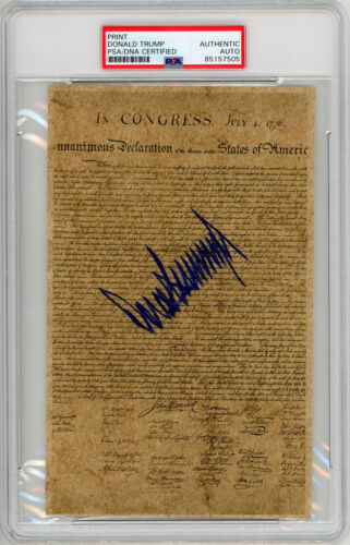 President Donald Trump Signed Print AUTO Declaration Of Independence ...
