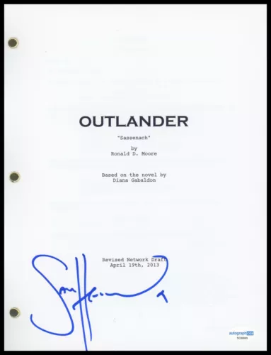 Sam Heughan "Outlander" AUTOGRAPH Signed 'Sassenach' Pilot Episode ...