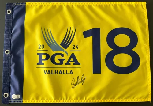 SCOTTIE SCHEFFLER SIGNED 2024 PGA CHAMPIONSHIP VALHALLA FLAG & BECKETT ...