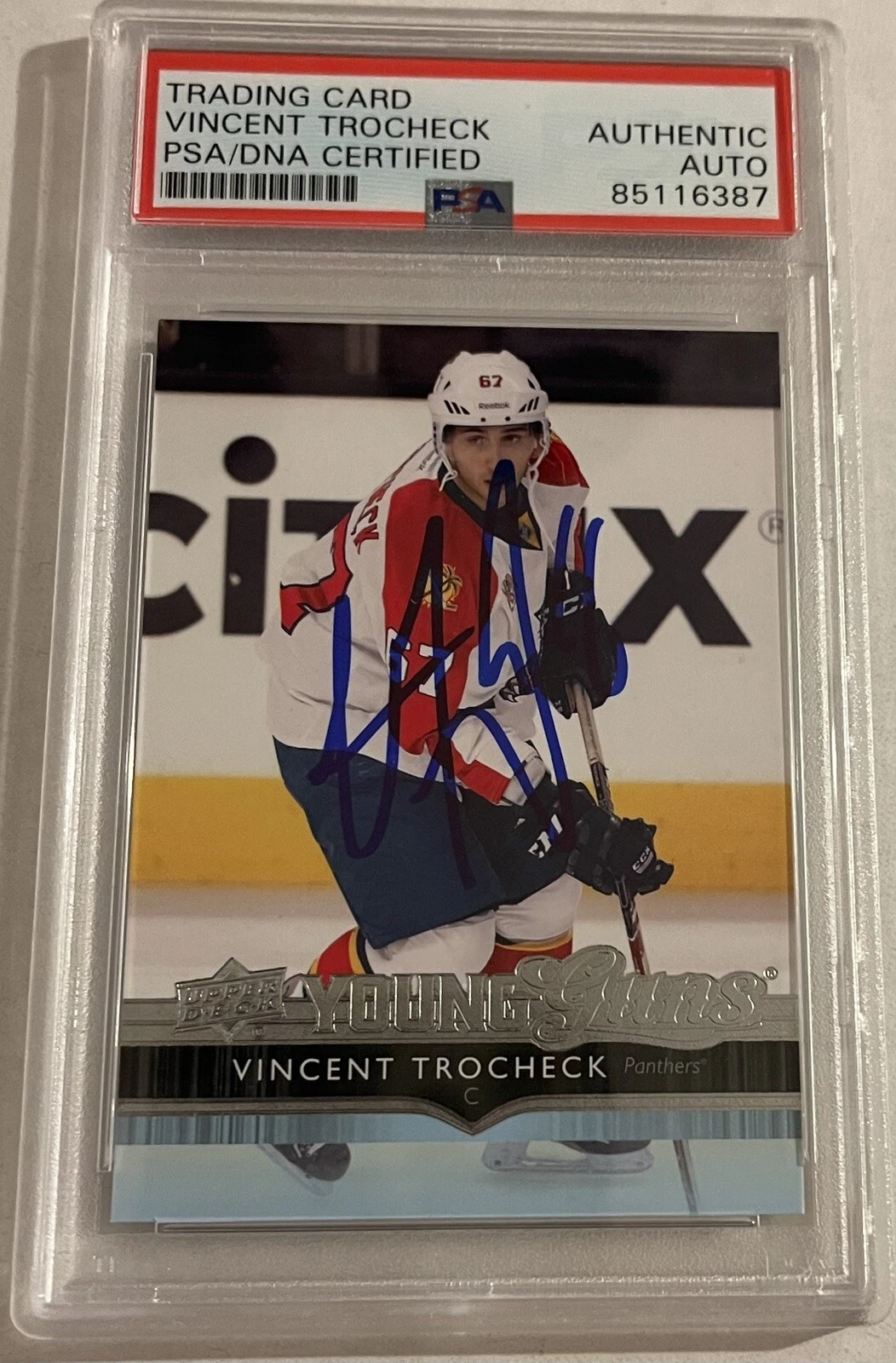 VINCENT TROCHECK SIGNED 2013-14 YOUNG GUNS PSA/DNA SLABBED AUTO NEW ...