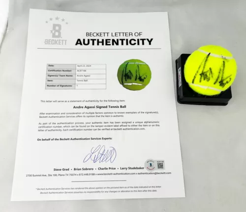 Andre Agassi Signed Tennis Ball Beckett BAS 1 COA | Autographia