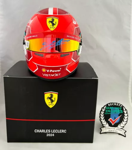 Charles Leclerc Signed Mini Helmet 1:2 2024 Ferrari Formula 1 F1 ...