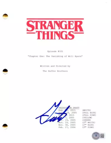 Gaten Matarazzo Signed Autograph Stranger Things Pilot Script ...