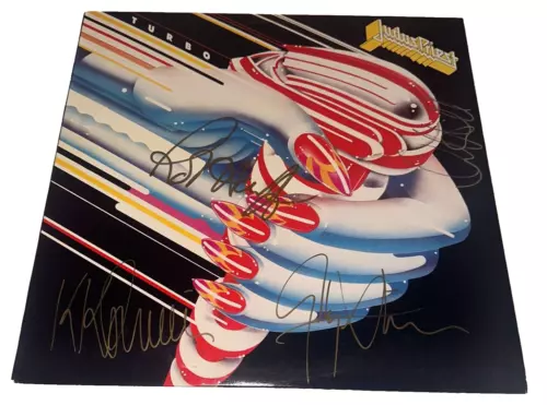 JUDAS PRIEST Signed LP ALBUM COVER Beckett (BAS) LOA Halford Downing Tipton Hill | Autographia