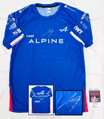 Pierre Gasly Signed Race Shirt Alpine Formula 1 F1 JSA COA | Autographia