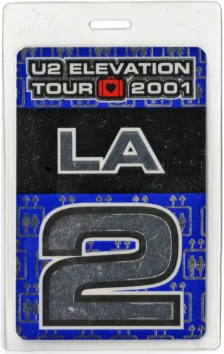 U2 2001 Elevation Concert Tour Los Angeles Laminated Backstage Pass ...