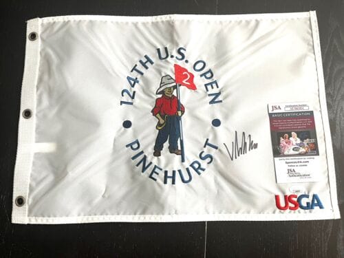 Viktor Hovland Hand Signed 2024 US Open Pin Flag Pinehurst JSA CERT #2 ...