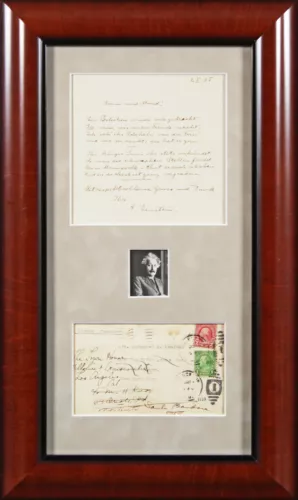 Albert Einstein Authentic Signed & Framed 1935 Handwritten Poem BAS # ...
