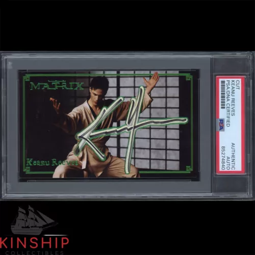 Keanu Reeves signed Cut 3x5 Custom Card PSA DNA Slab The Matrix Actor ...