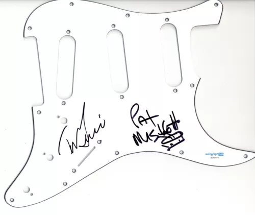 TONY LEVIN & PAT MASTELOTTO SIGNED AUTOGRAPH GUITAR PICKGUARD ACOA KING ...