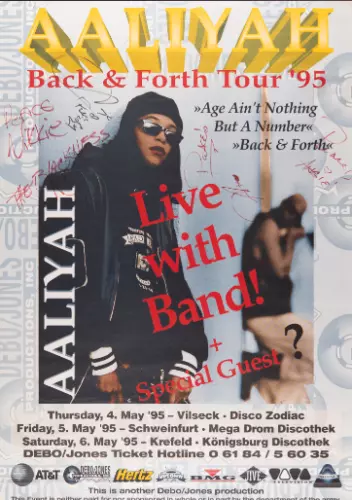 Aaliyah Haughton R&B 2x Signed Autograph German Concert Poster PSA DNA ...