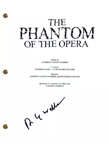 Andrew Lloyd Webber Signed THE PHANTOM OF THE OPERA Libretto Musical ...