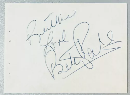 Betsy Palmer Signed Autographed 4.5 x 6 Album Page BAS Beckett Friday ...