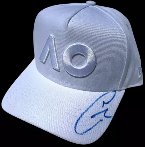 CARLOS ALCARAZ SIGNED AUSTRALIAN OPEN TENNIS HAT CAP AO WIMBLEDON US ...