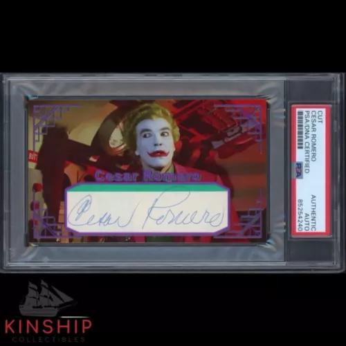 Cesar Romero signed Cut 3x5 Custom Card PSA DNA Slab Batman Joker Auto ...
