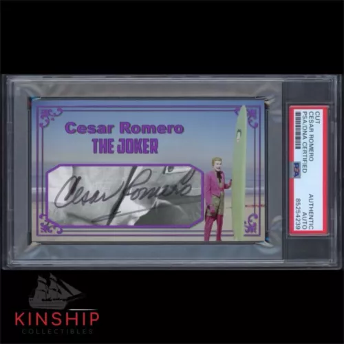 Cesar Romero signed Cut 3x5 Custom Card PSA DNA Slab Batman Joker Auto ...