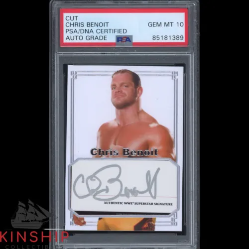Chris Benoit signed Custom Trading Card PSA DNA Slabbed WWE Rare Auto ...