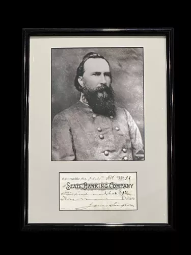 Confederate General James Longstreet Civil War Signed Autograph Check ...