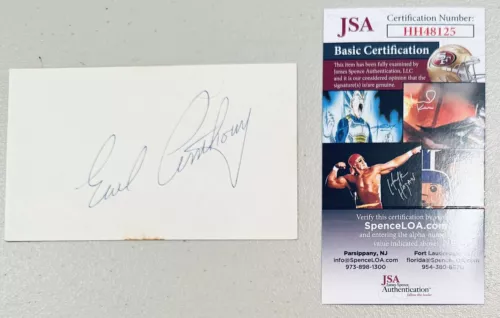 Earl Anthony Signed Autographed 3x5 Card JSA Certified Bowler PBA HOF ...