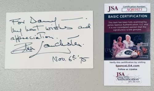 Elsa Lanchester Signed Autographed 4x6 Card JSA Cert Bride Of ...