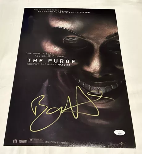 ETHAN HAWKE SIGNED THE PURGE 12X18 MOVIE POSTER JSA | Autographia
