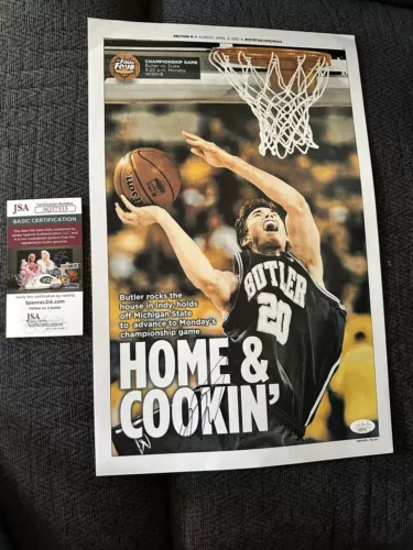Gordon Hayward Signed Butler 11 X 17 Newspaper Print JSA Authenticated ...
