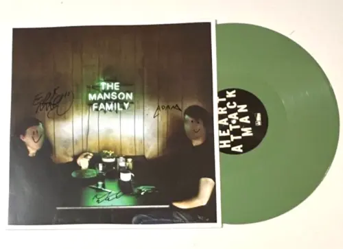 Heart Attack Man band REAL hand SIGNED The Manson Family Green Vinyl W ...