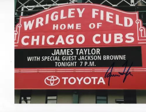 JAMES TAYLOR SIGNED WRIGLEY MARQUEE SIGN 8X10 | Autographia
