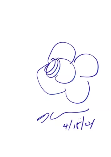 Jeff Koons Signed Artwork Sketch Original Drawing Autographed Beckett ...