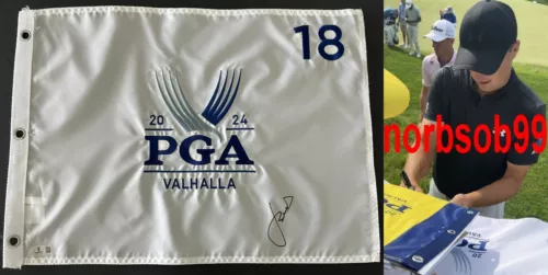 JORDAN SPIETH SIGNED 2024 PGA CHAMPIONSHIP PIN FLAG w/EXACT PROOF ...
