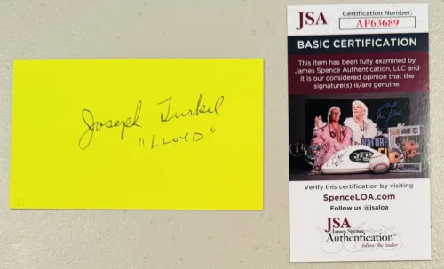 Joseph Joe Turkel Signed Autographed 3x5 Card JSA Cert The Shining ...