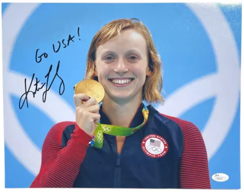 KATIE LEDECKY SIGNED AUTOGRAPH 11X14 PHOTO 2016 2024 OLYMPICS SWIMMING ...