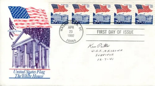 Ken Potts USS Arizona Pearl Harbor Survivor WWII War Rare Signed ...