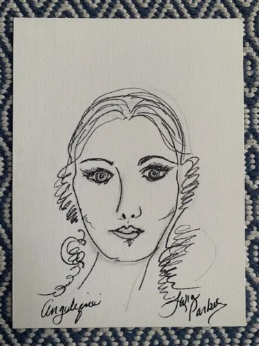 LARA PARKER SIGNED 9x12 ORIGINAL DRAWING ON CANVAS ANGELIQUE DARK ...