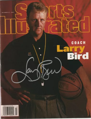 LARRY BIRD Signed 10/27/97SPORTS ILLUSTRATED Schwartz COA & Bird Holo ...
