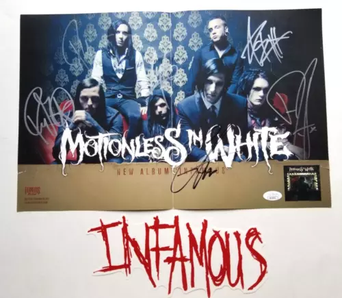 Motionless In White REAL SIGNED 11x17" Infamous Album Promo Poster JSA ...
