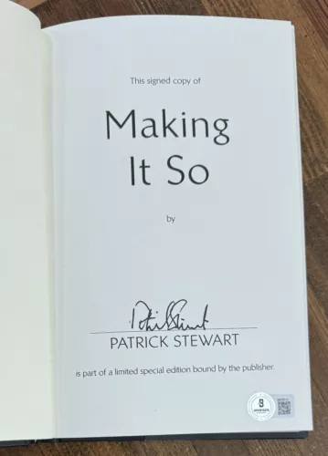 Patrick Stewart Autographed Star Trek Making It So 1st HC Book Beckett ...