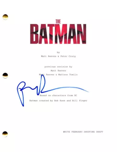 Paul Dano Signed Autograph The Batman Full Movie Script Screenplay ...
