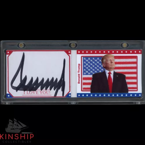 President Donald Trump signed Cut with USA Flag Patch Booklet JSA LOA ...