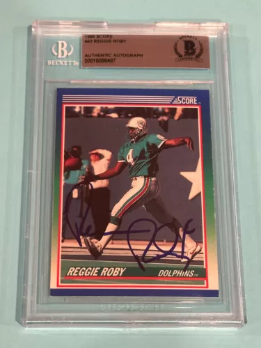 REGGIE ROBY Signed 1990 SCORE Card #43 Beckett BAS | Autographia