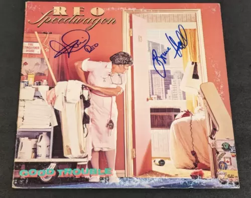 REO SPEEDWAGON signed autographed GOOD TROUBLE LP RECORD ALBUM BECKETT ...