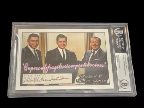 Robert & Richard Sherman Disney Composer Signed Autograph Slab Beckett ...