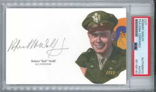 ROBERT WOLFF SIGNED CUT SIGNATURE PSA 85168180 WWII MASTERS OF THE AIR ...