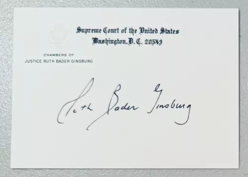 Ruth Bader Ginsburg Signed Autographed Supreme Court Card Full JSA ...