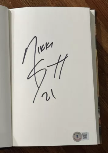 SIGNED Nikki Sixx Motley Crue FULL SIGNATURE Book Beckett BAS COA ...